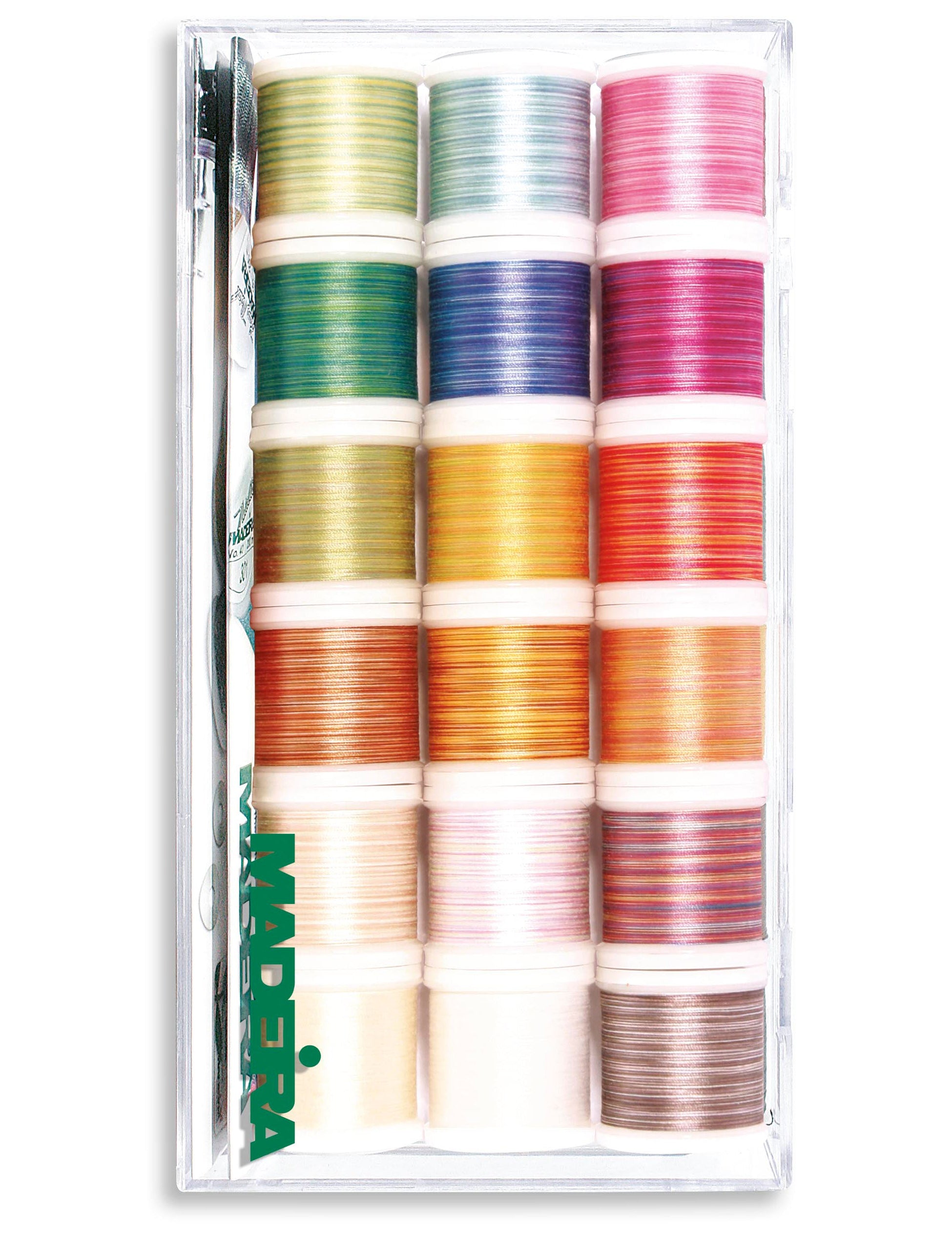 Cotona 50 - Assortment Box, 220-yard (200m) spools, 18 Variegated Colo ...