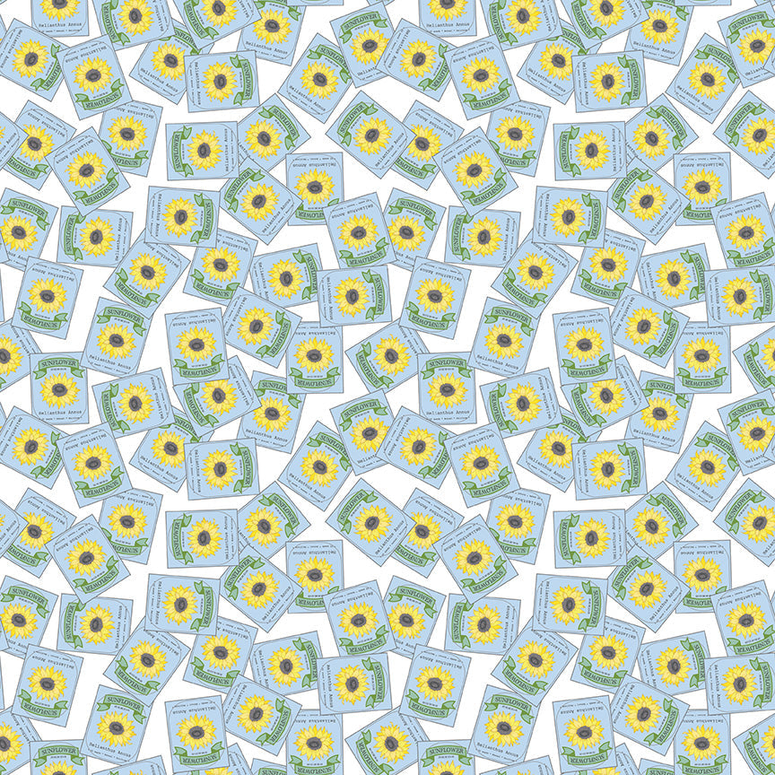 Sunny Skies Seed Packets Fabric: Quilting, Home Decor, Apparel — Fabric ...