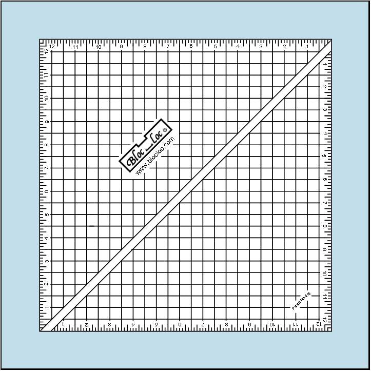 Half-Square Triangle Ruler 12 1/2″ x 12 1/2″ — Fabric Roost