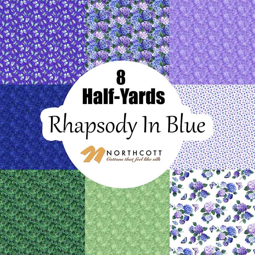 Rhapsody In Blue Half Yard Bundle - Northcott Fabrics — Fabric Roost